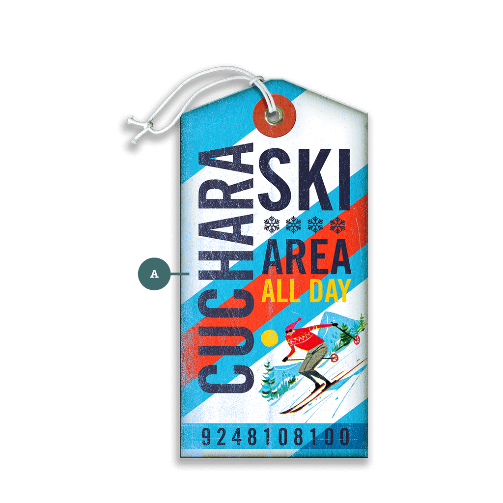 Ski Area Lift Ticket - Luggage Tag – Old Wood Signs