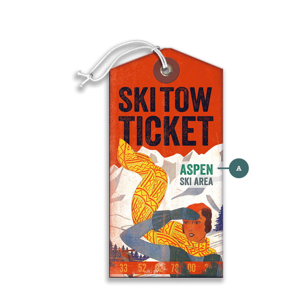 Mountain View Ski Tow Ticket - Luggage Tag – Old Wood Signs
