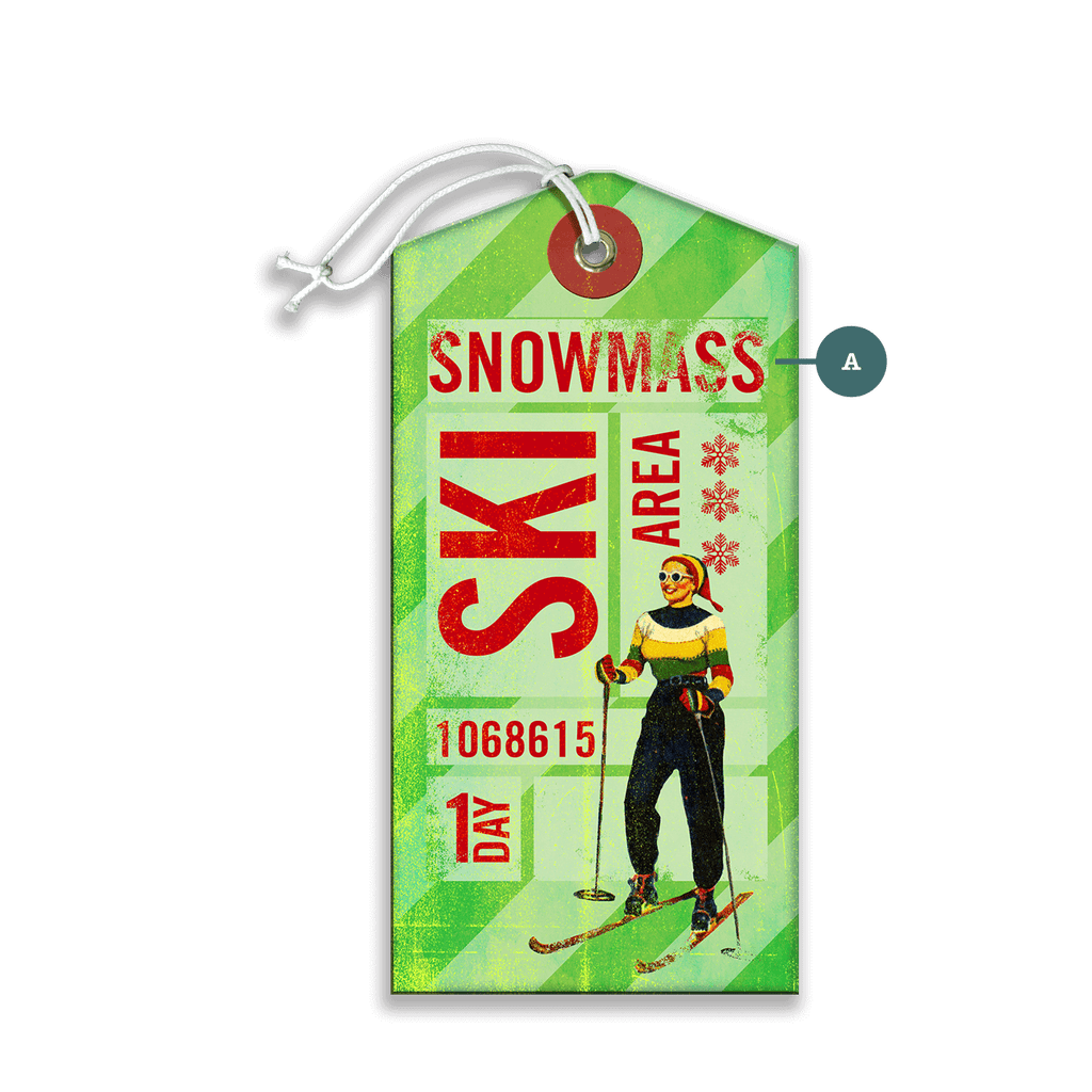 Green One Day Ski Pass - Luggage Tag – Old Wood Signs