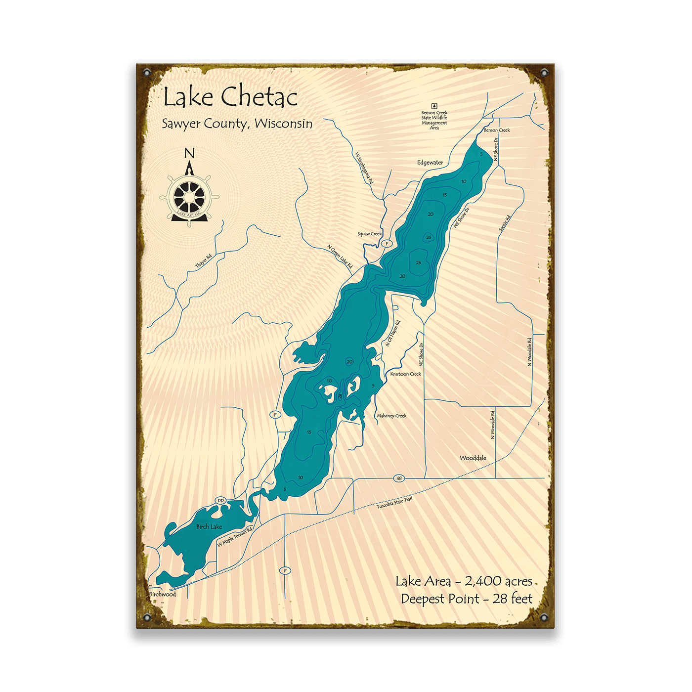 Lake Chetac Wisconsin Map ACTIVITIES Fred Thomas Resort Located On