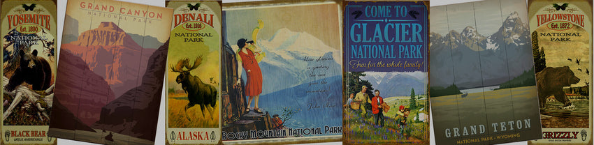 NATIONAL PARKS – Old Wood Signs