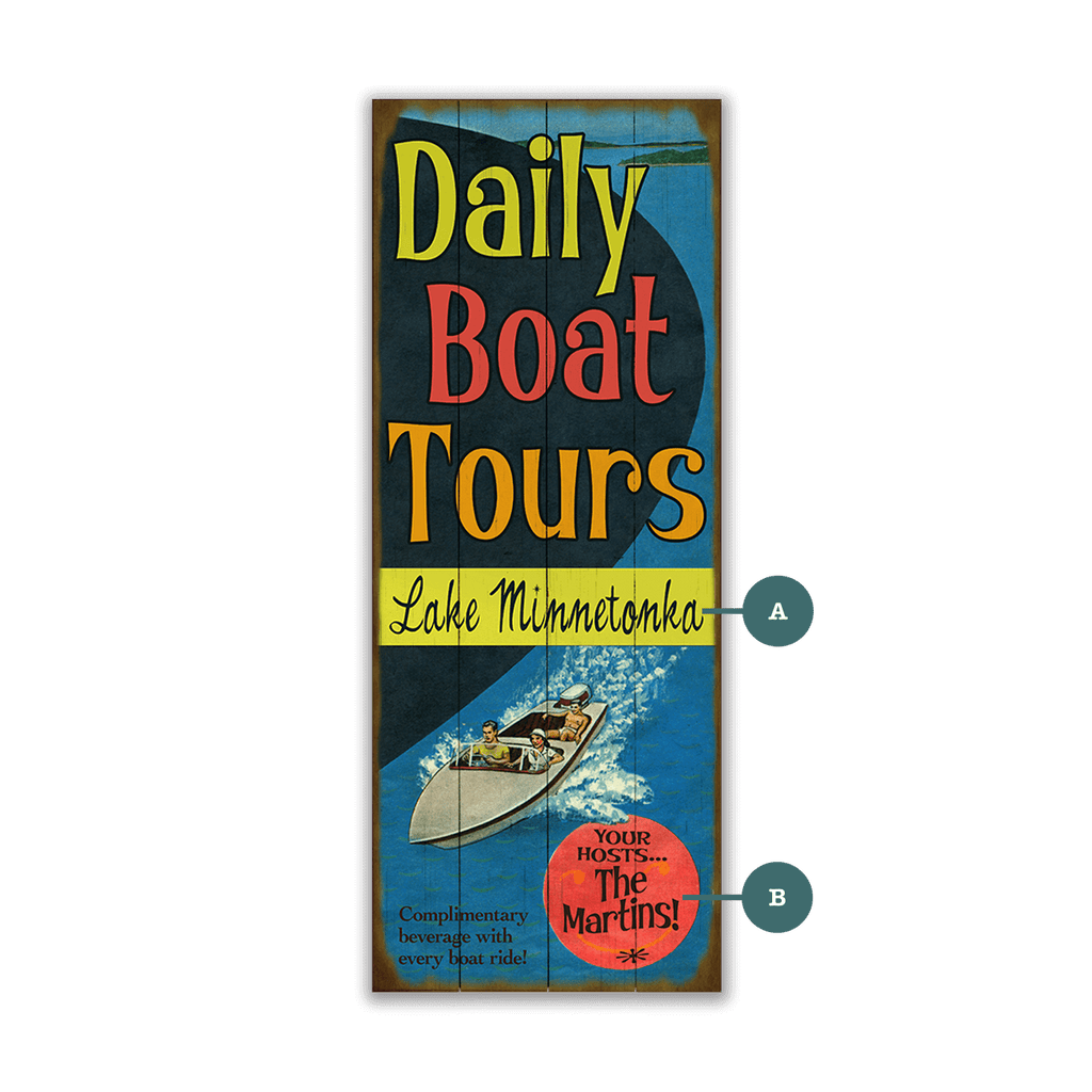 Daily Boat Tours - Wood & Metal Wall Art – Old Wood Signs