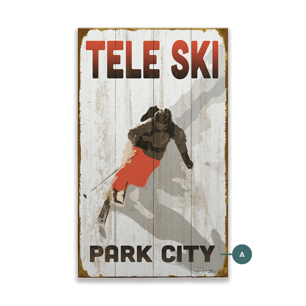The Telemark Skier - Wood & Metal Wall Art – Old Wood Signs