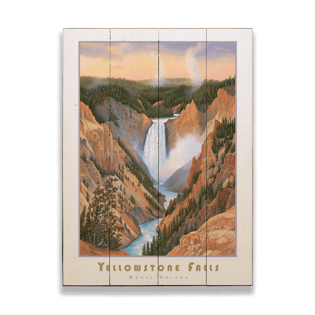 Yellowstone Falls - Wood & Metal Wall Art – Old Wood Signs