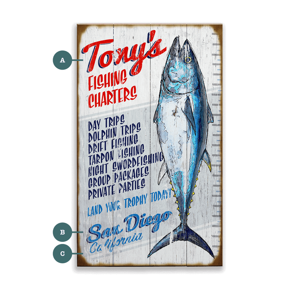 Trophy Fishing Charters - Wood & Metal Wall Art – Old Wood Signs