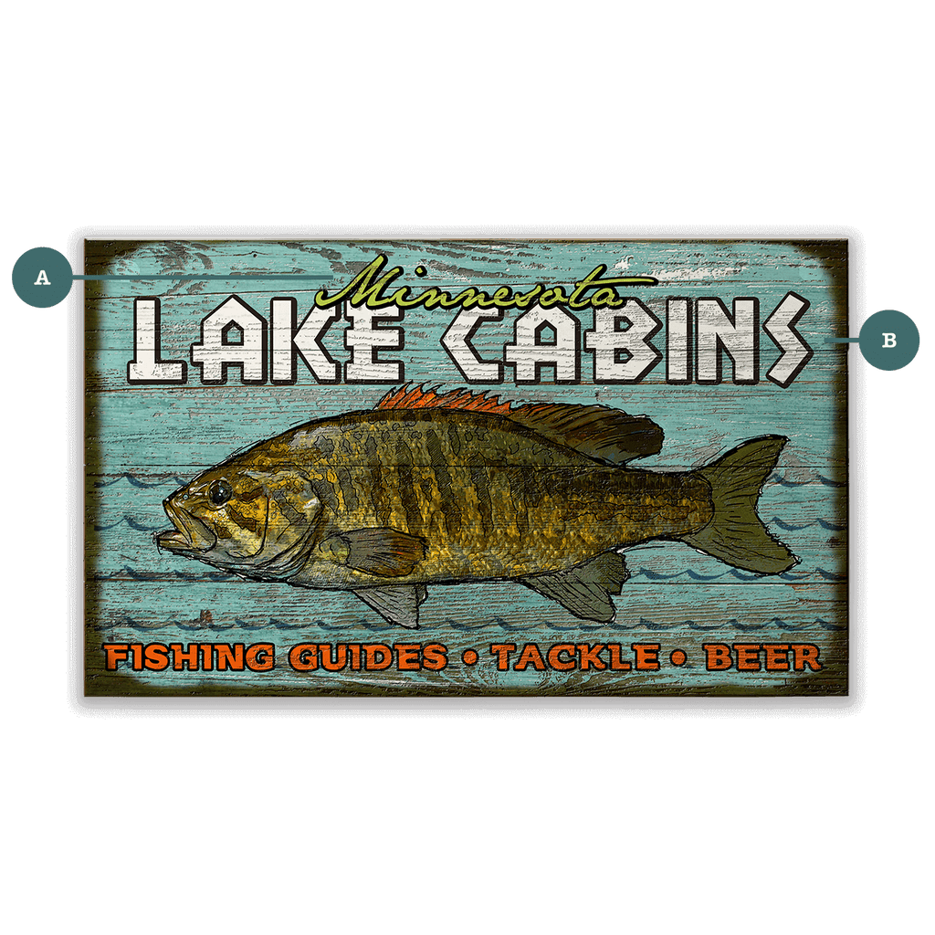 Lake Cabins Fishing - Wood & Metal Wall Art – Old Wood Signs