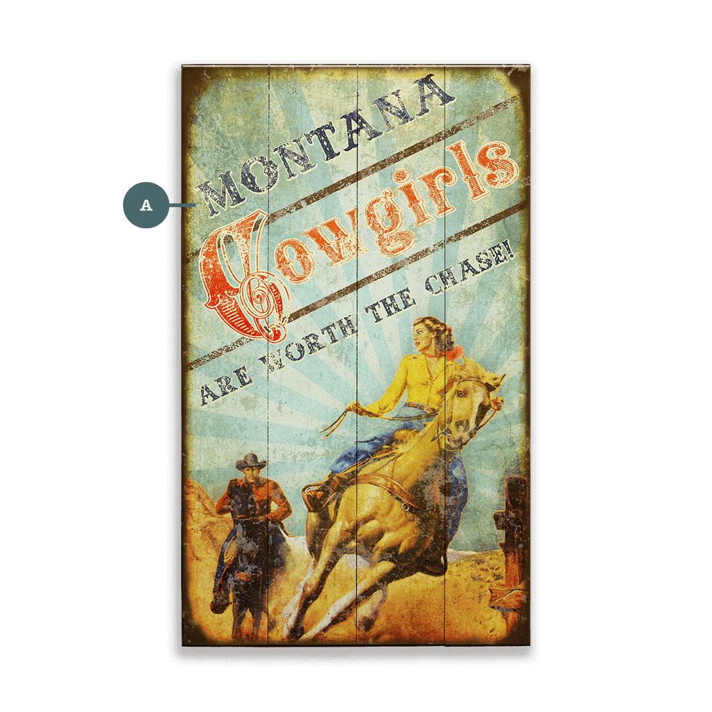 Cowgirls are Worth the Chase - Wood & Metal Wall Art – Old Wood Signs