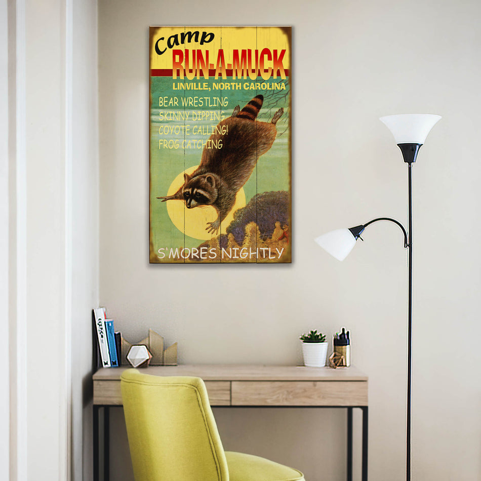 Camp Run-a-Muck - Wood & Metal Wall Art – Old Wood Signs