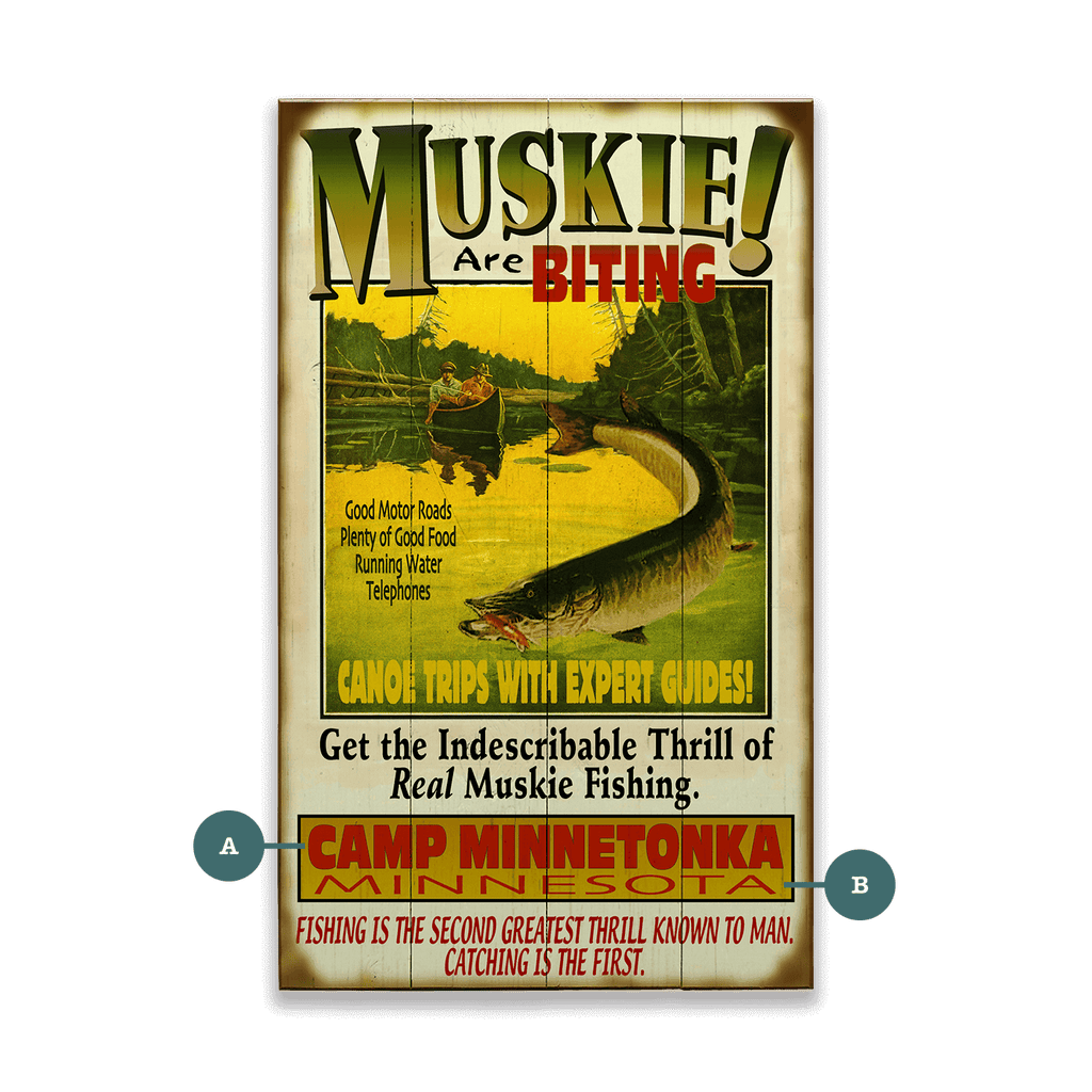 The Muskie are Biting! - Wood & Metal Wall Art – Old Wood Signs
