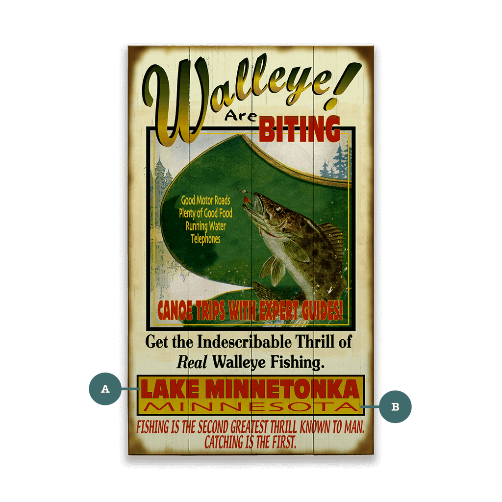 The Walleye are Biting! - Wood & Metal Wall Art – Old Wood Signs