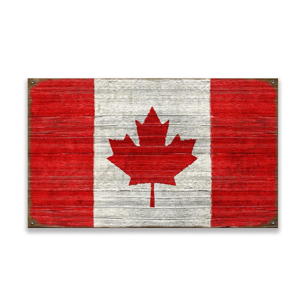 Canadian Flag - Wood & Metal Wall Art – Old Wood Signs