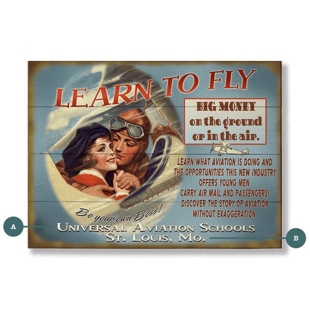 Learn to Fly - Wood & Metal Wall Art – Old Wood Signs