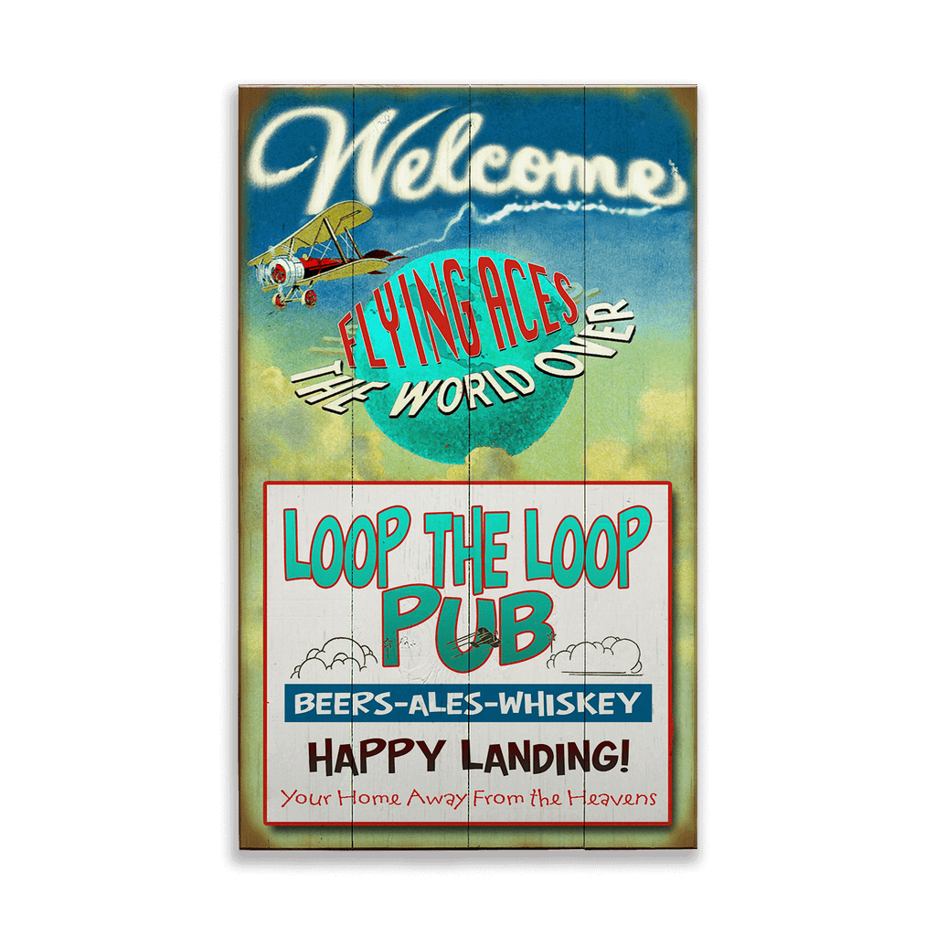 Loop the Loop Pub: Generic - Wood & Metal Wall Art – Old Wood Signs
