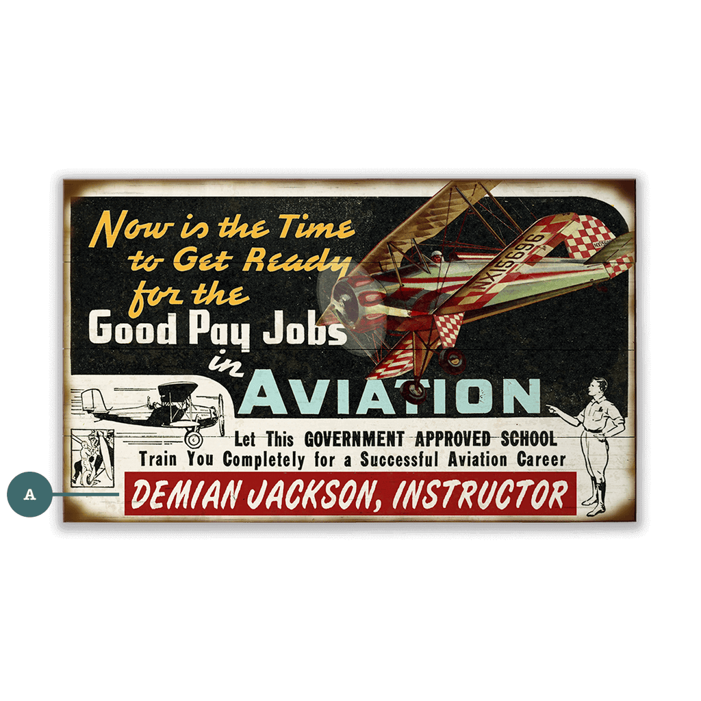 Aviation Instructor - Wood & Metal Wall Art – Old Wood Signs