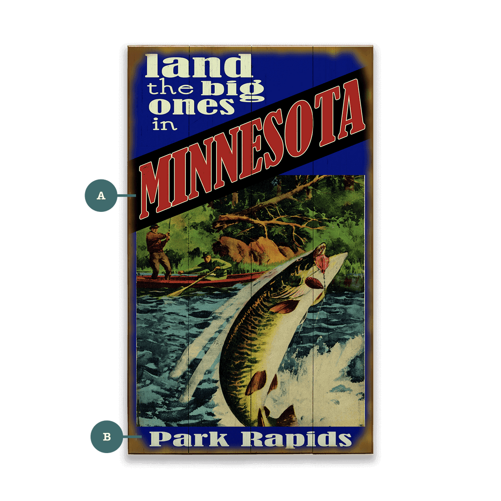Land the Big Ones: Muskie - Wood & Metal Wall Art – Old Wood Signs