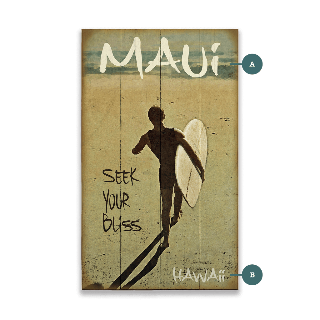 Seek Your Bliss Surfing - Wood & Metal Wall Art – Old Wood Signs