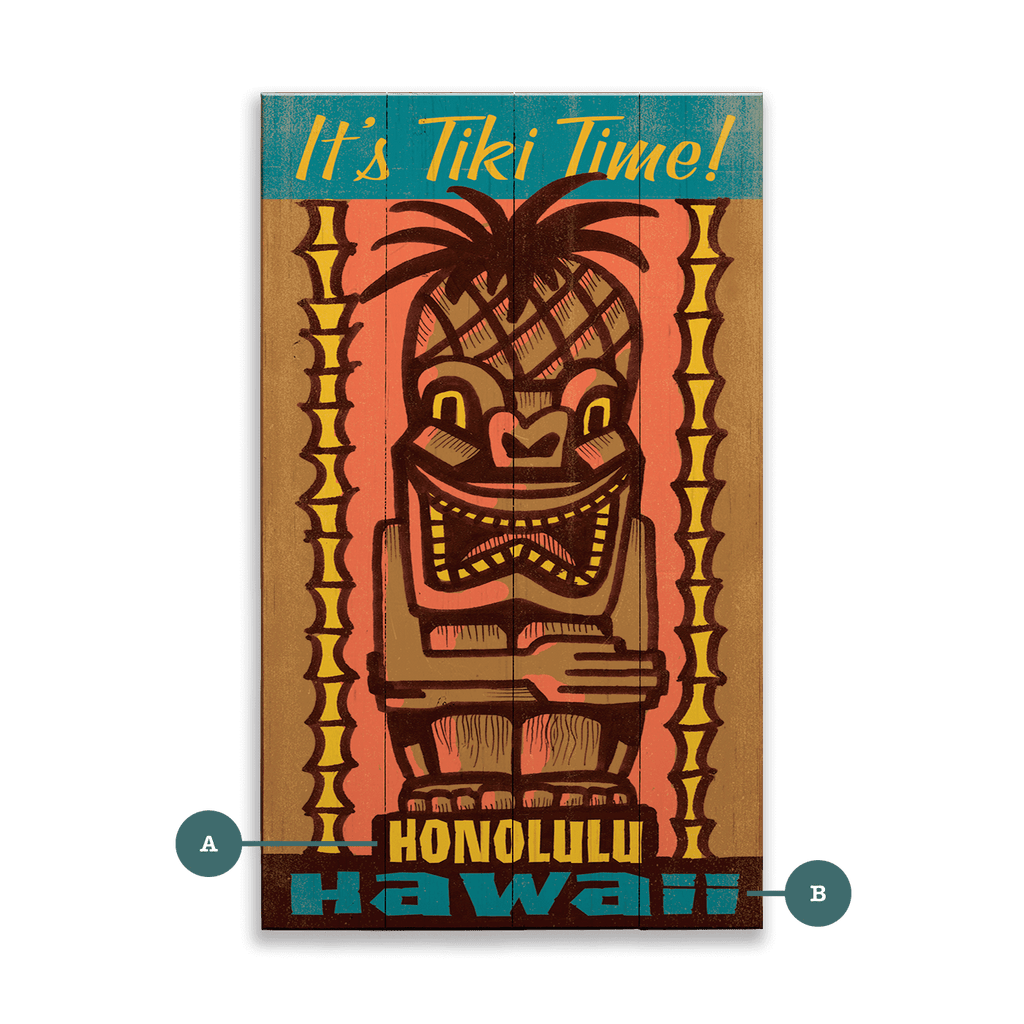 It's Tiki Time - Wood & Metal Wall Art – Old Wood Signs