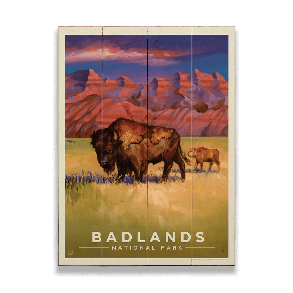 Badlands National Park: Crimson Skies - Wood & Metal Wall Art – Old ...