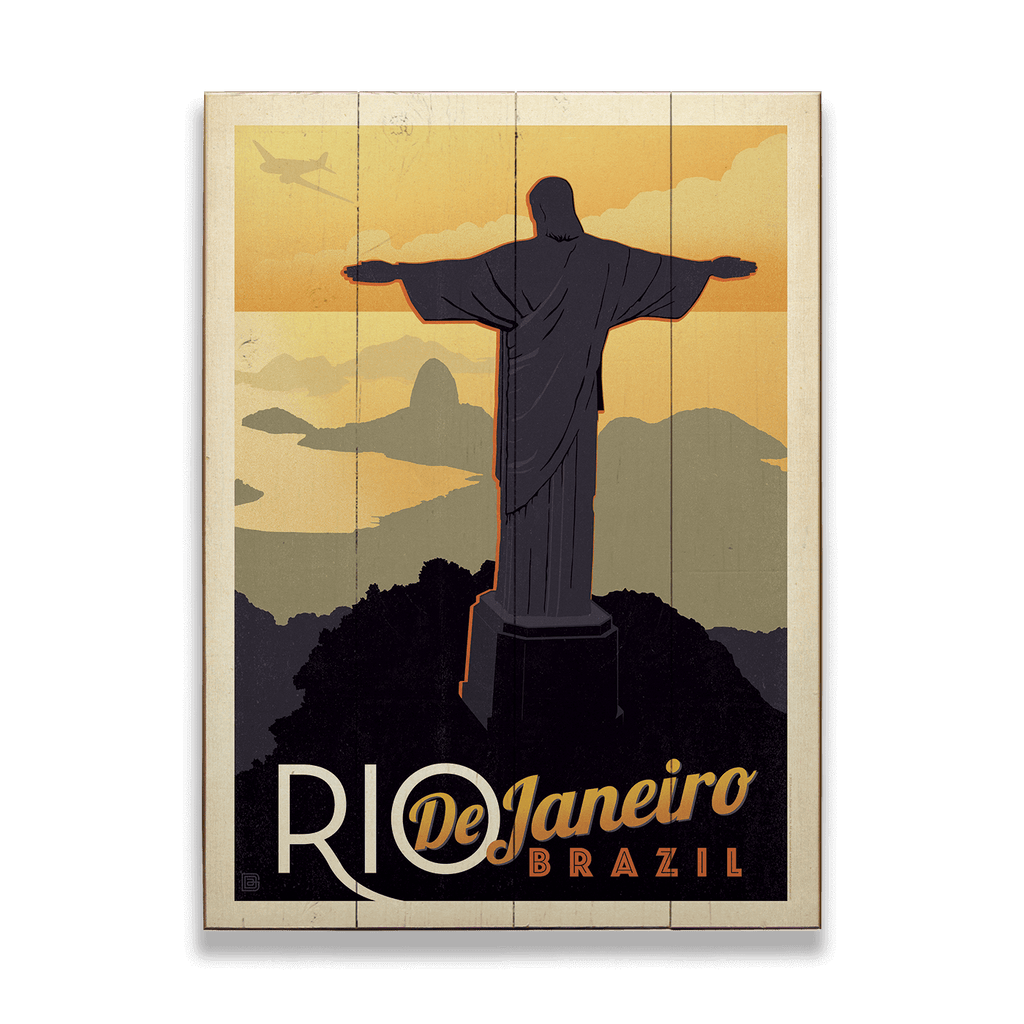 Rio De Janeiro, Brazil - Wood & Metal Wall Art – Old Wood Signs