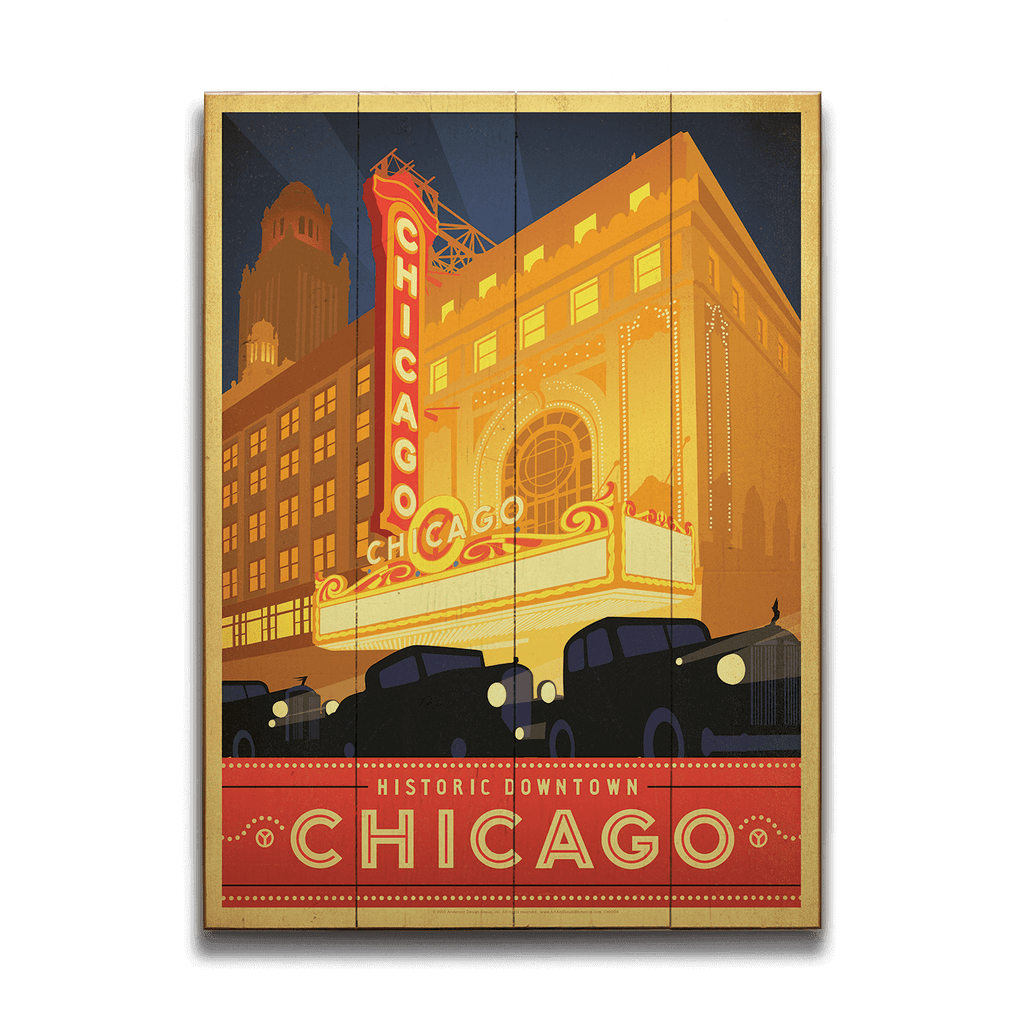 Chicago: Historic Downtown - Wood & Metal Wall Art – Old Wood Signs