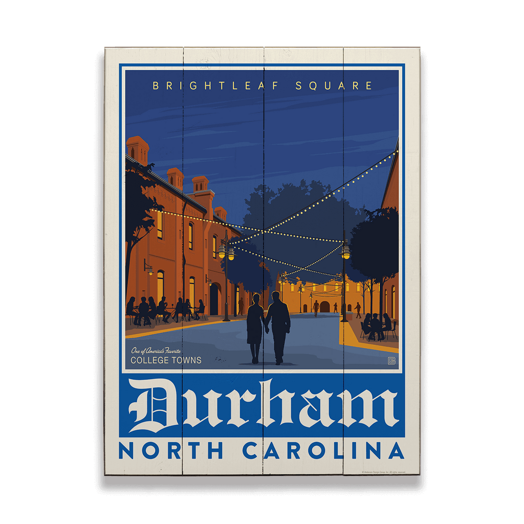 Durham, North Carolina - Wood & Metal Wall Art – Old Wood Signs