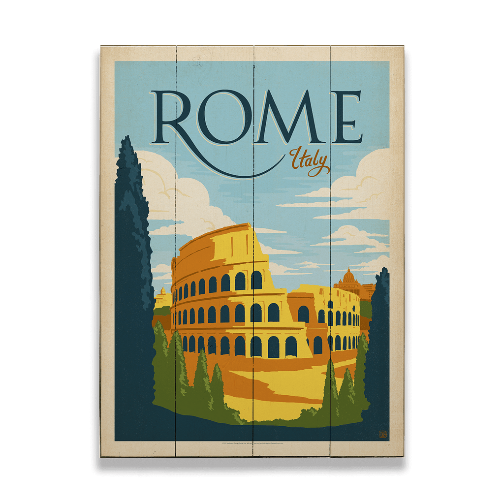 Rome, Italy - Wood & Metal Wall Art – Old Wood Signs