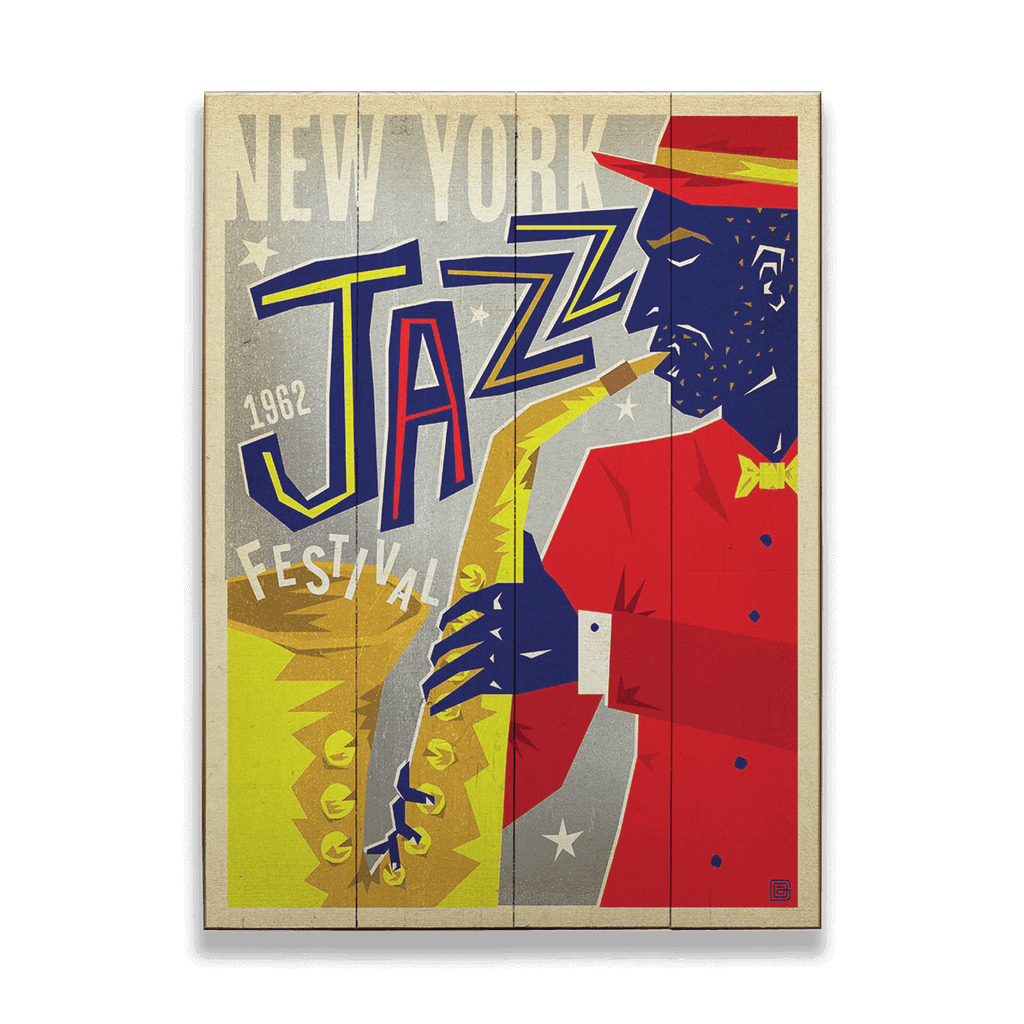 New York Jazz Festival - Wood & Metal Wall Art – Old Wood Signs