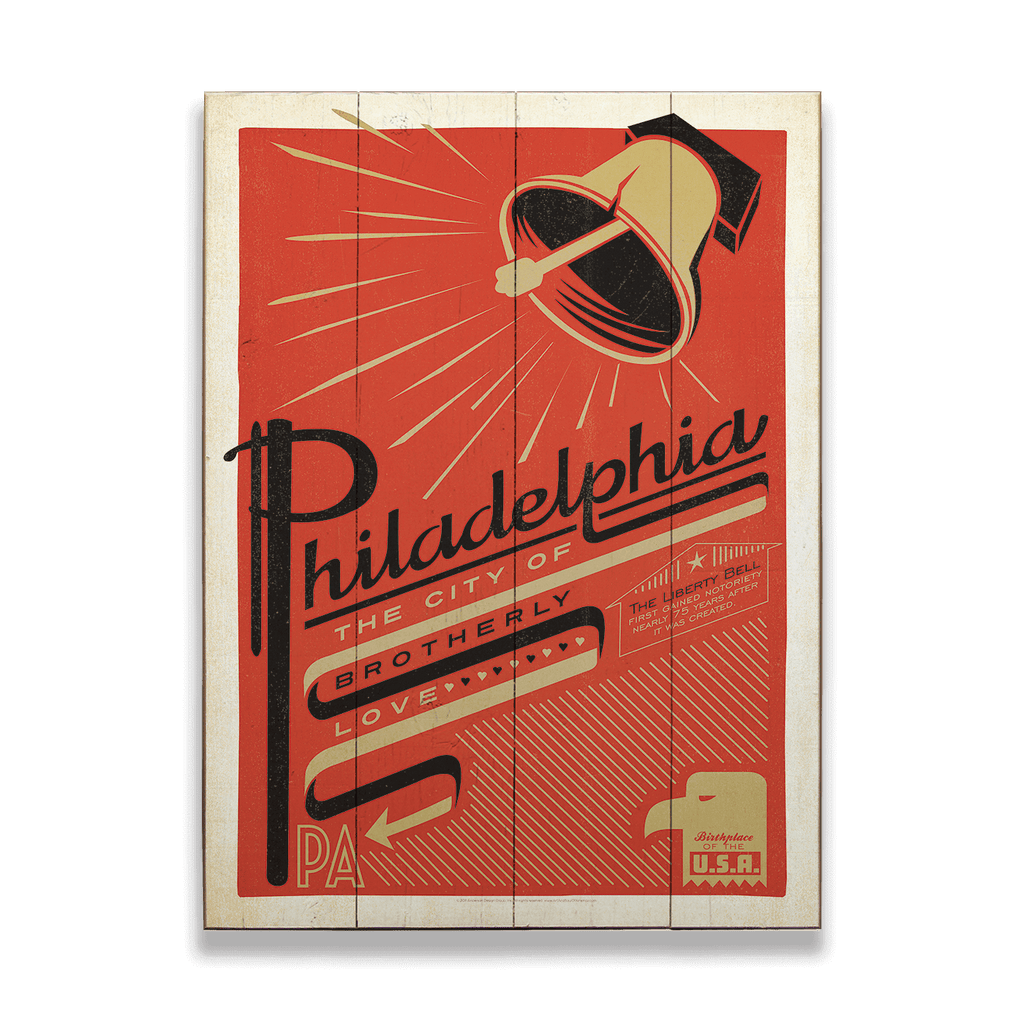 Philadelphia: The City of Brotherly Love - Wood & Metal Wall Art – Old ...