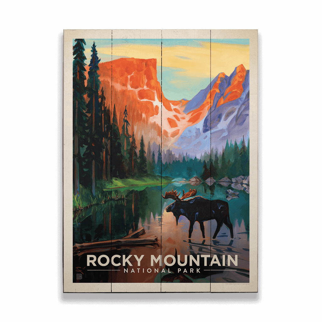 Rocky Mountain National Park: Twilight Moose - Wood & Metal Wall Art ...