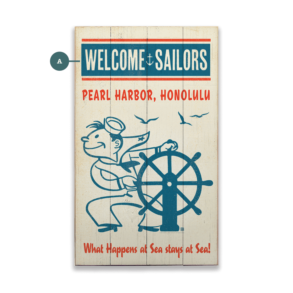 Welcome Sailors - Wood & Metal Wall Art – Old Wood Signs
