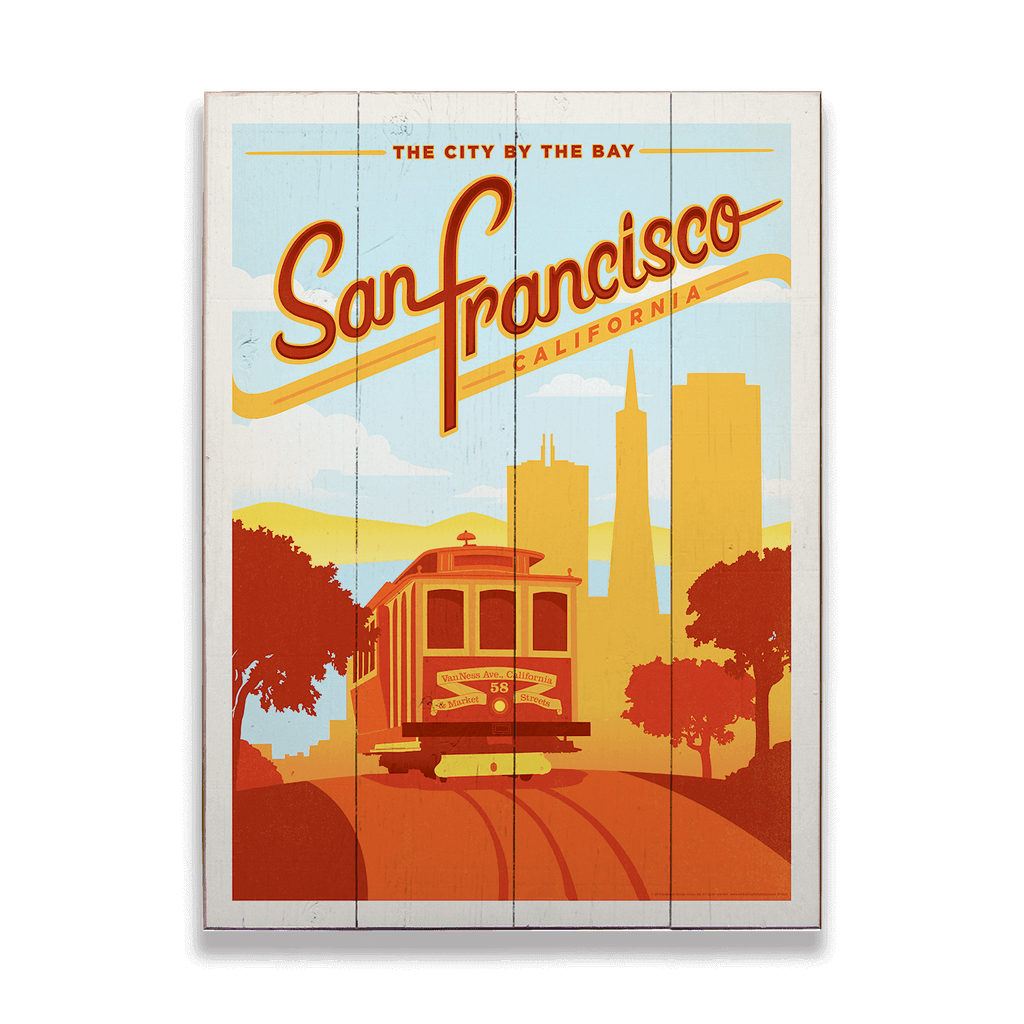 San Francisco Cable Car - Wood & Metal Wall Art – Old Wood Signs