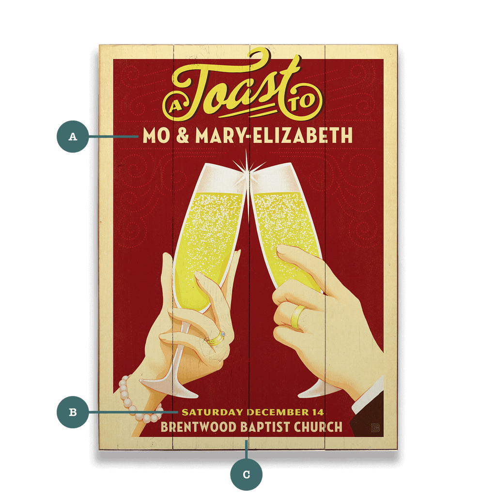 Toast to Celebration - Wood & Metal Wall Art – Old Wood Signs