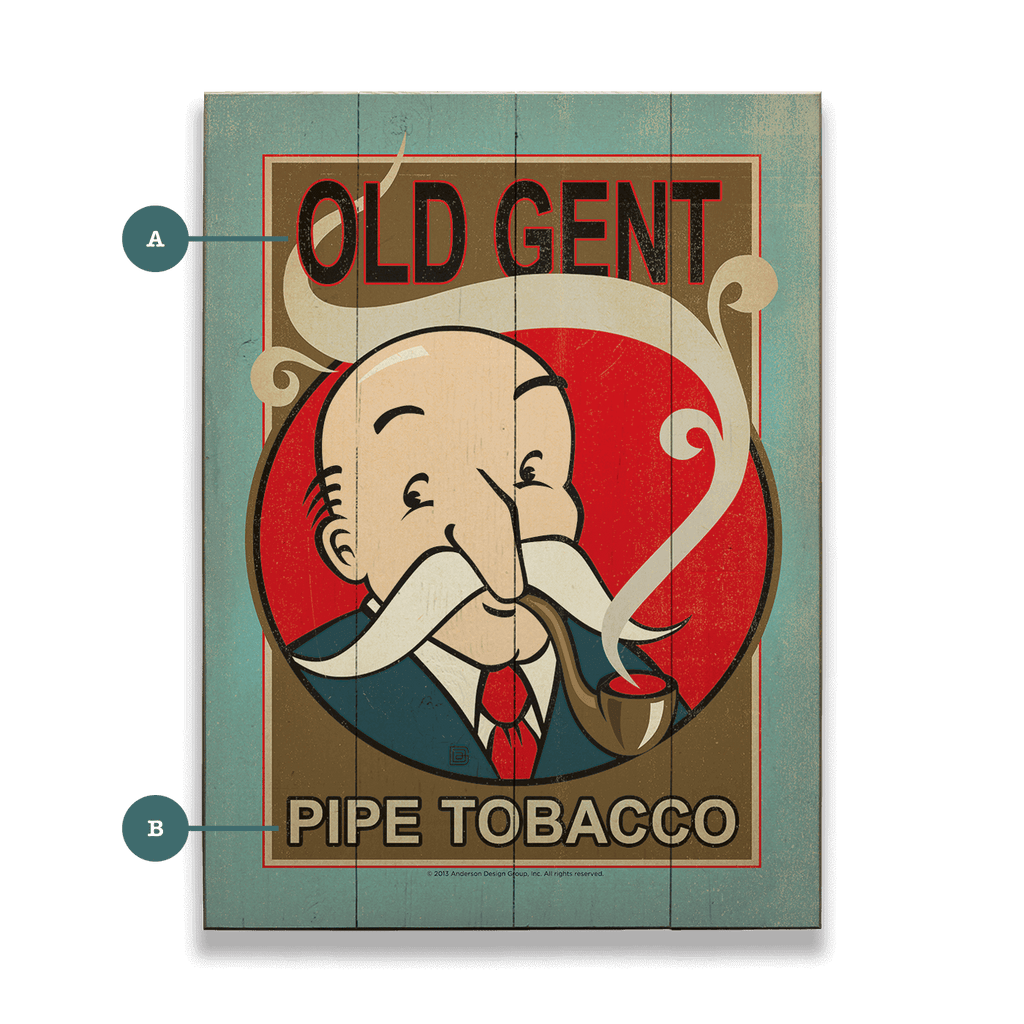 Old Gent Pipe Tobacco - Wood & Metal Wall Art – Old Wood Signs