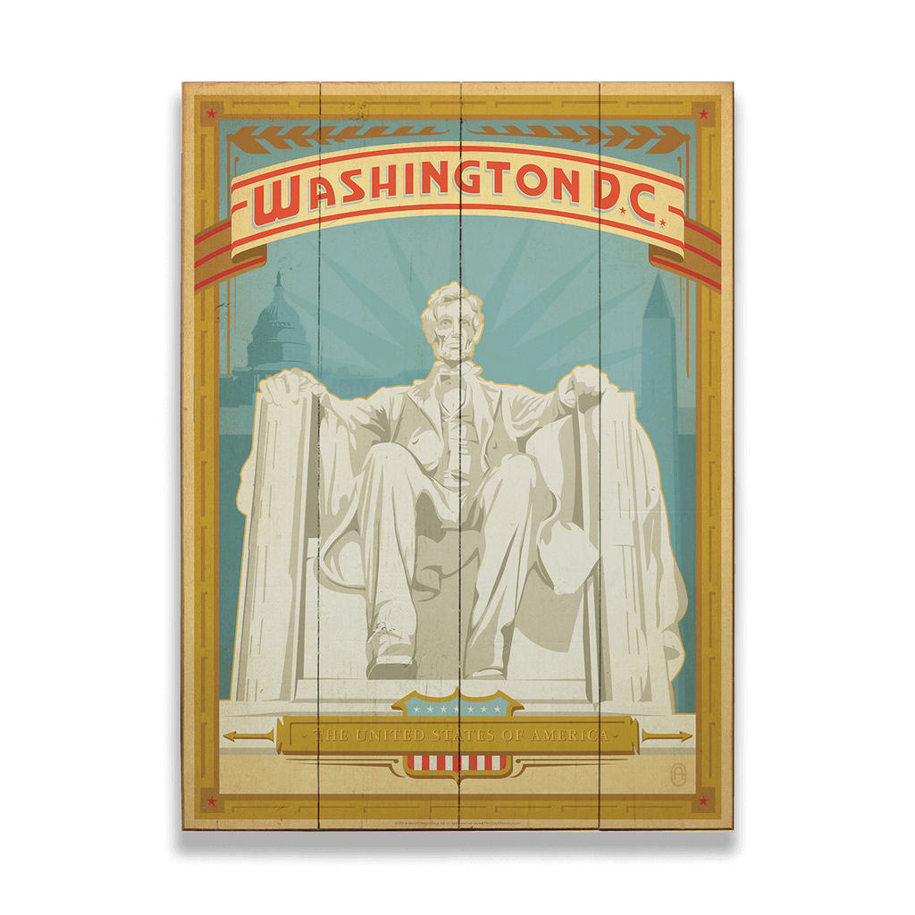 Washington D.C. Lincoln Memorial - Wood & Metal Wall Art – Old Wood Signs