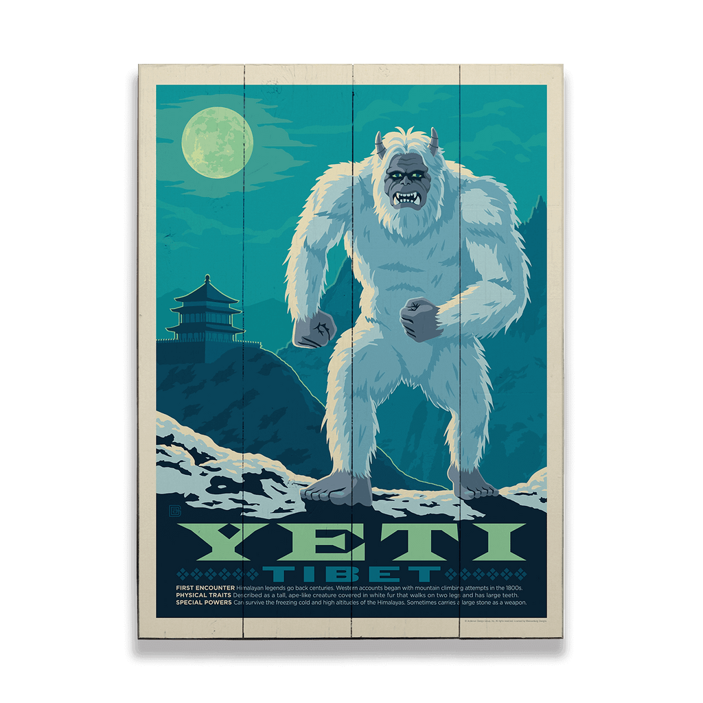 Yeti: The Snowbound Sentinel - Wood & Metal Wall Art – Old Wood Signs
