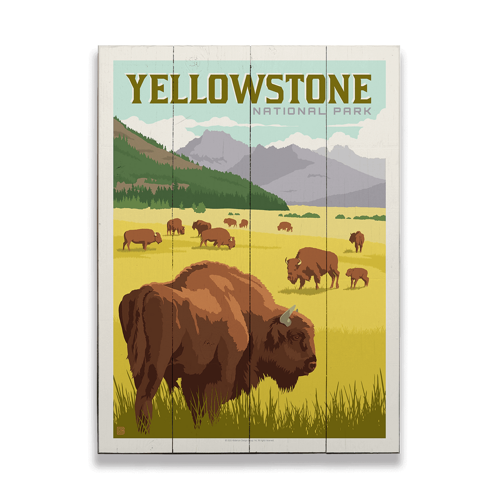 Where the Buffalo Roam at Yellowstone National Park - Wood & Metal Wal ...