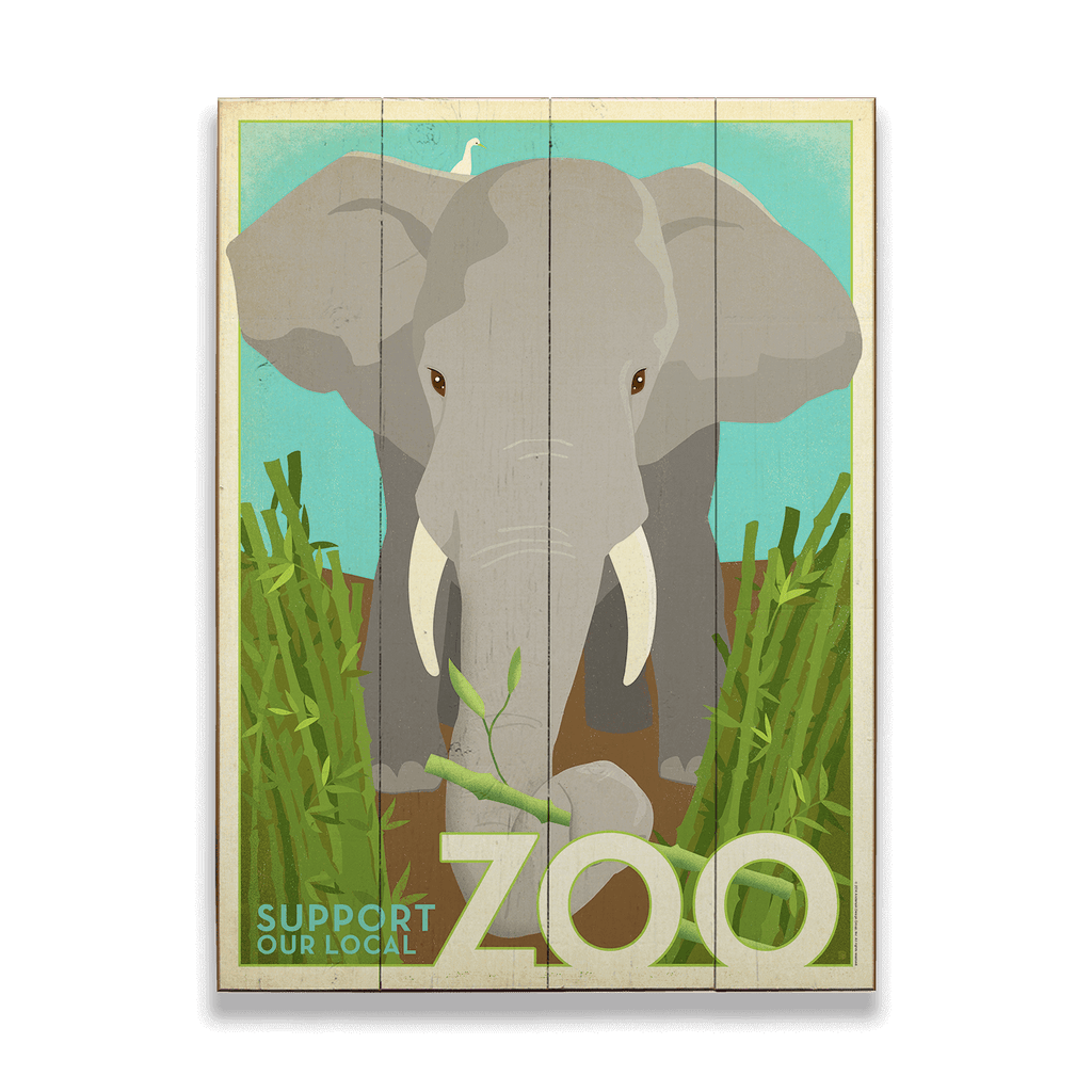 Zoo Life: Elephants - Wood & Metal Wall Art – Old Wood Signs