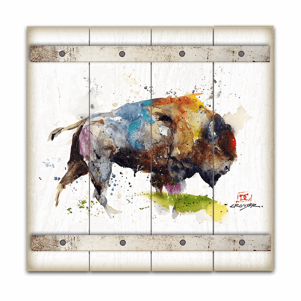 Full Spectrum Bison - Wood Plank Wall Art – Old Wood Signs