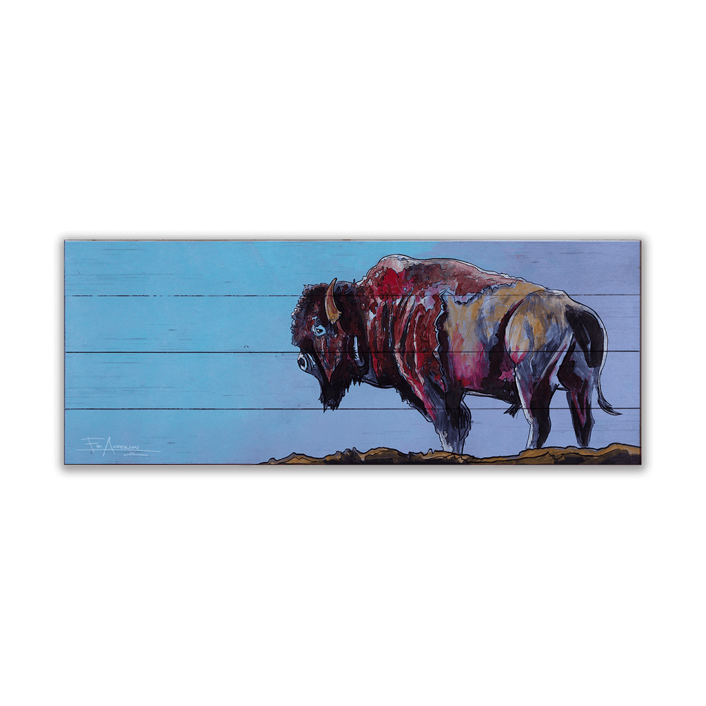Bison on the Edge - Wood & Metal Wall Art – Old Wood Signs