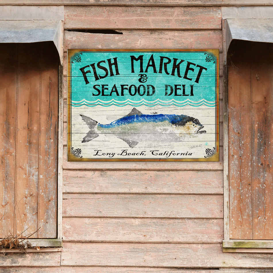 Fish Market & Seafood Deli - Wood & Metal Wall Art – Old Wood Signs