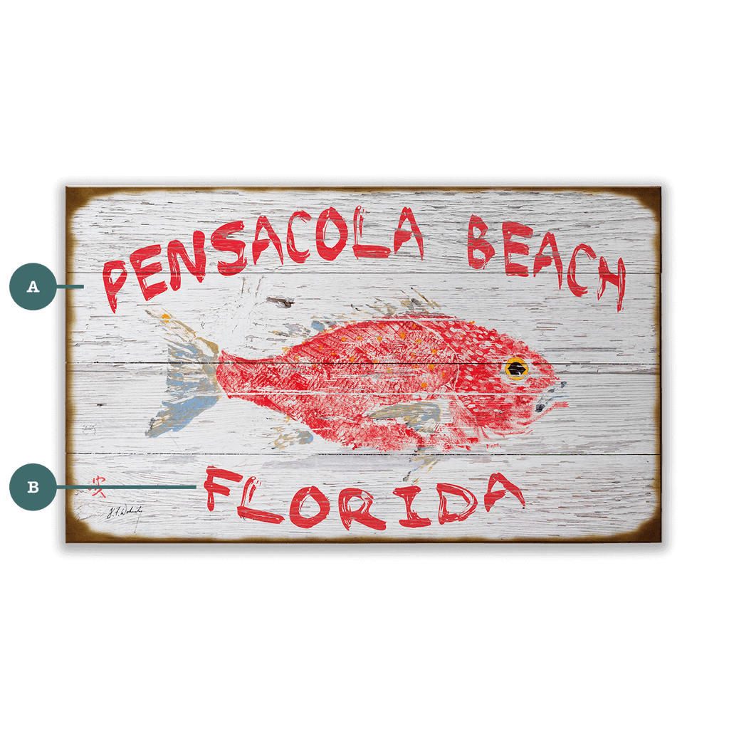 Pensacola Snapper - Wood & Metal Wall Art – Old Wood Signs