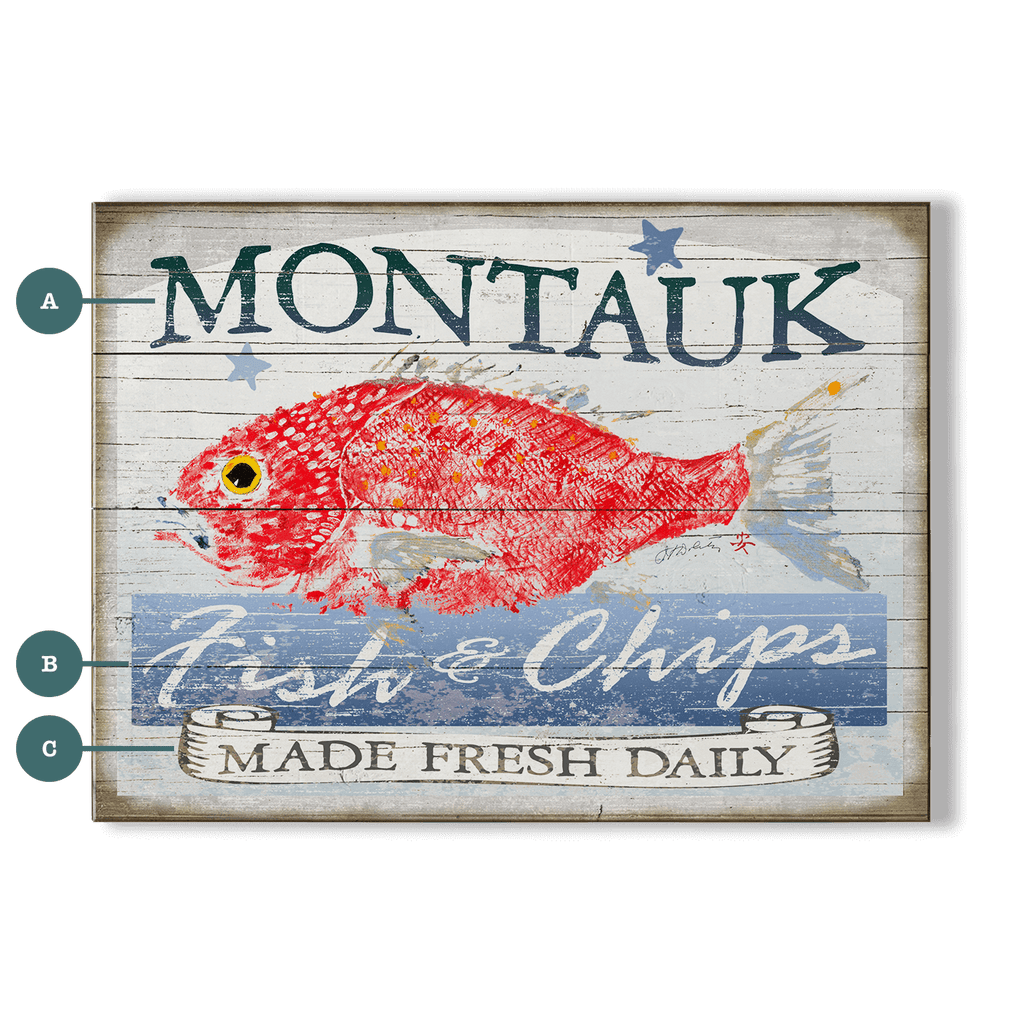 Montauk Fish & Chips - Wood & Metal Wall Art – Old Wood Signs