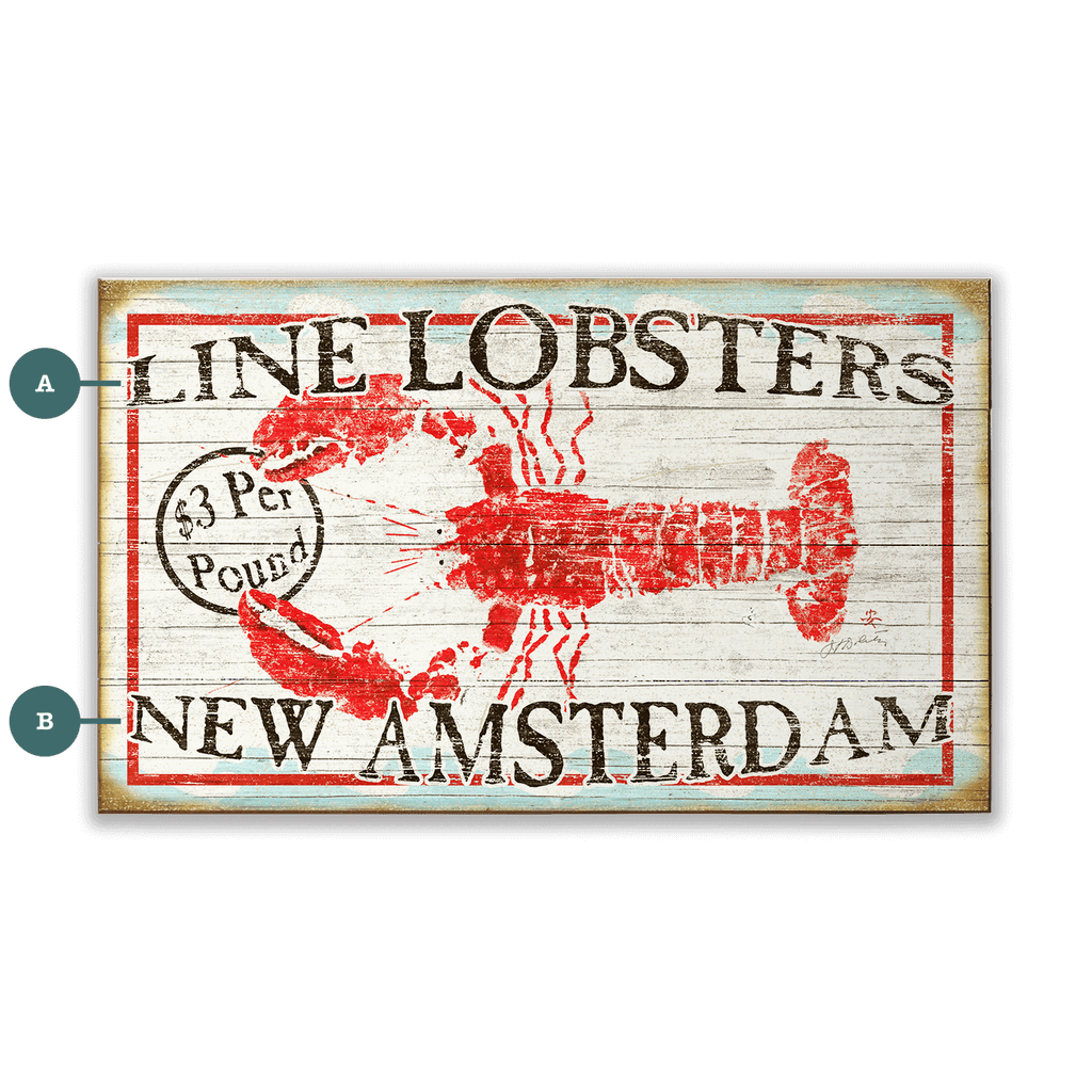 Line Lobsters - Wood & Metal Wall Art – Old Wood Signs