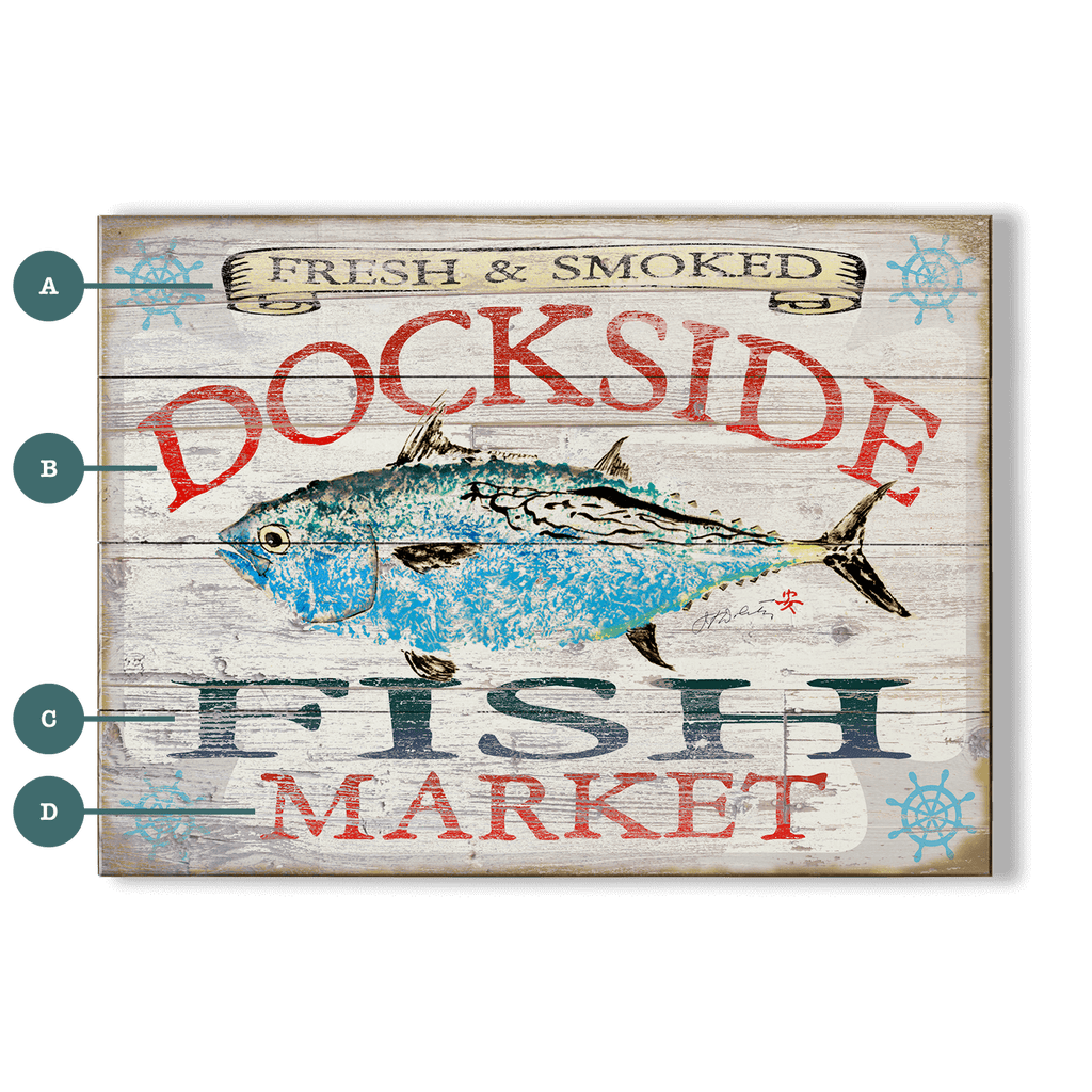Dockside Fish Market - Wood & Metal Wall Art – Old Wood Signs