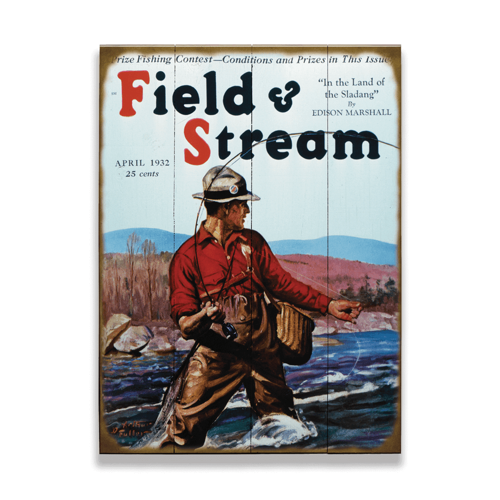 Field & Stream Cover April 1932 - Wood & Metal Wall Art – Old Wood Signs