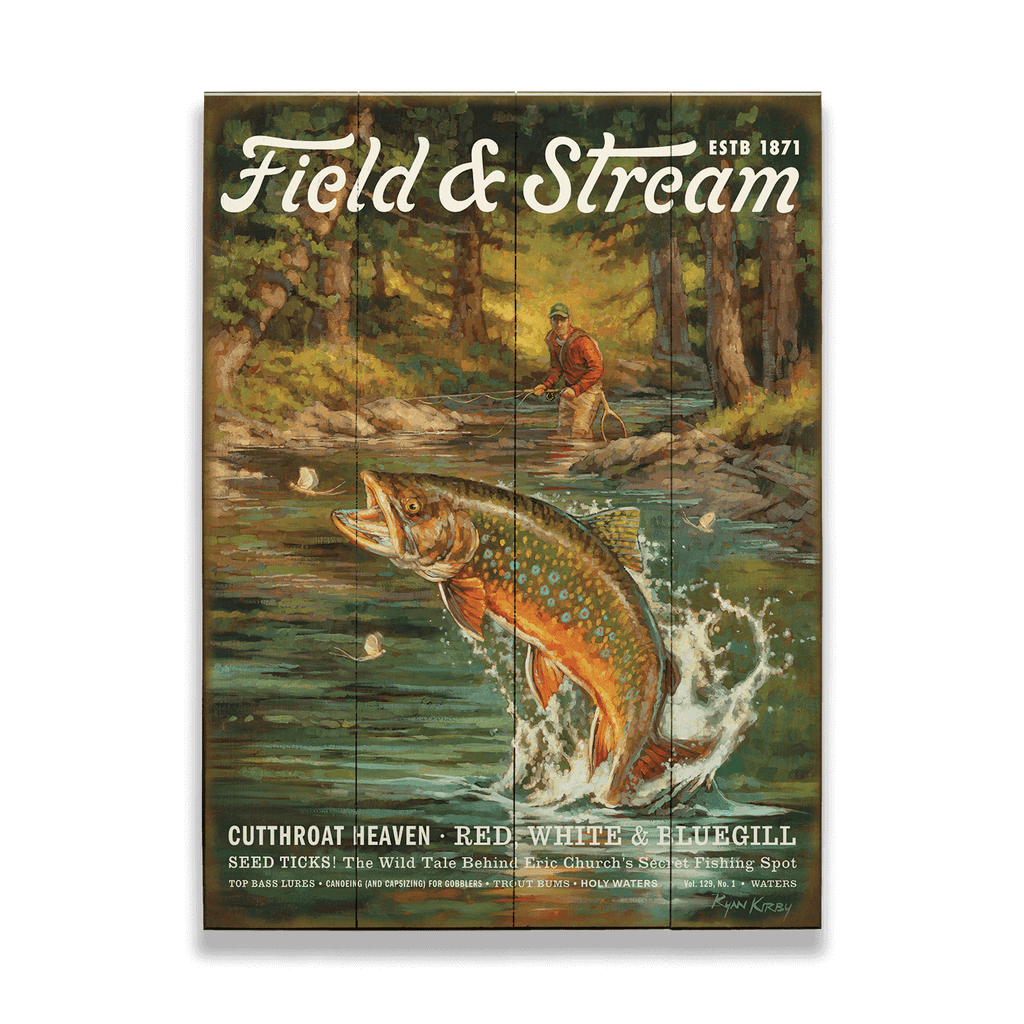 Field & Stream Cover April 1938: Modern Edition - Wood & Metal Wall Ar ...