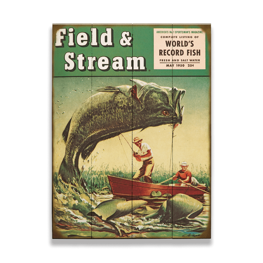 Field & Stream Cover May 1950 - Wood & Metal Wall Art – Old Wood Signs