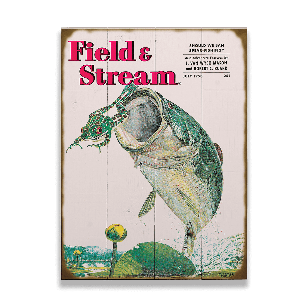 Field & Stream Cover July 1953 - Wood & Metal Wall Art – Old Wood Signs