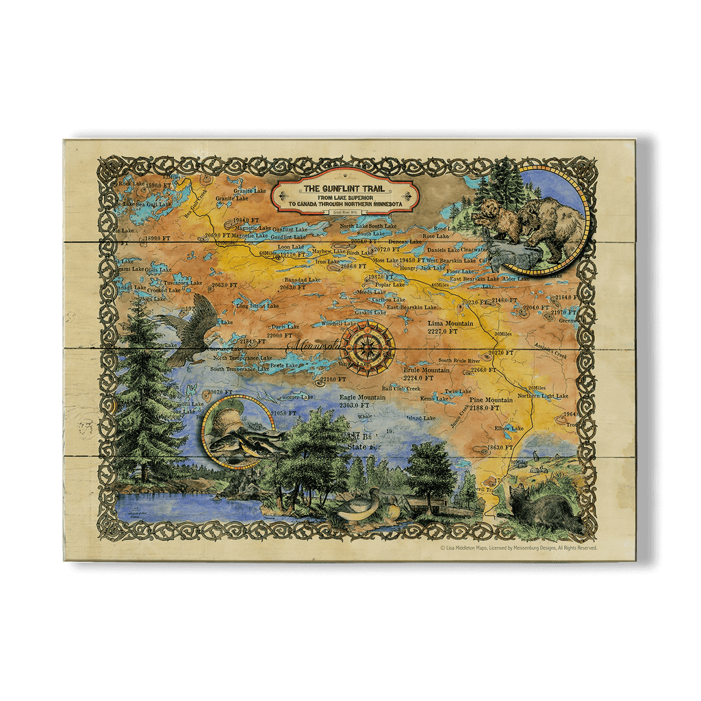 The Gunflint Trail - Wood & Metal Wall Art – Old Wood Signs