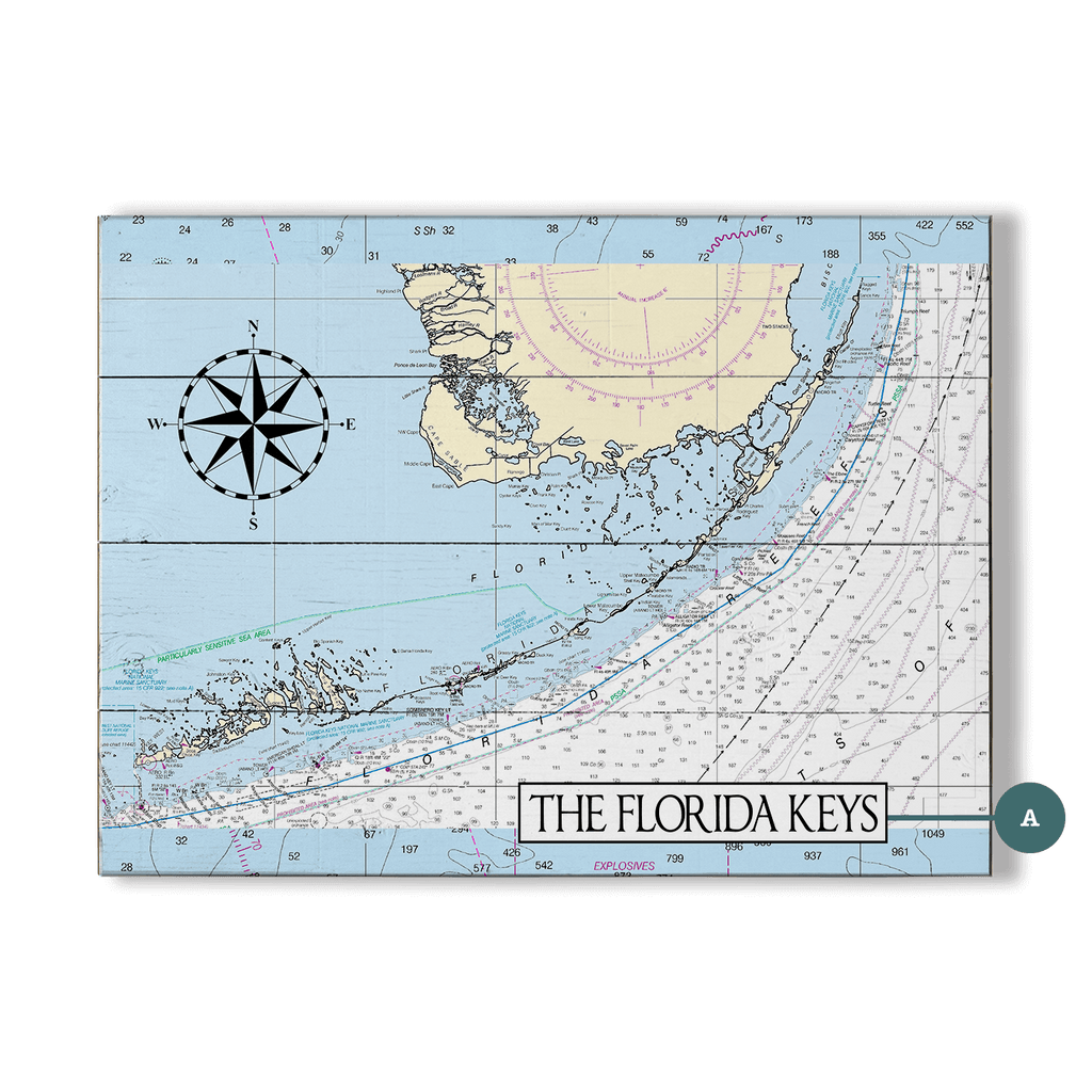 The Florida Keys Area Chart - Wood & Metal Wall Art – Old Wood Signs